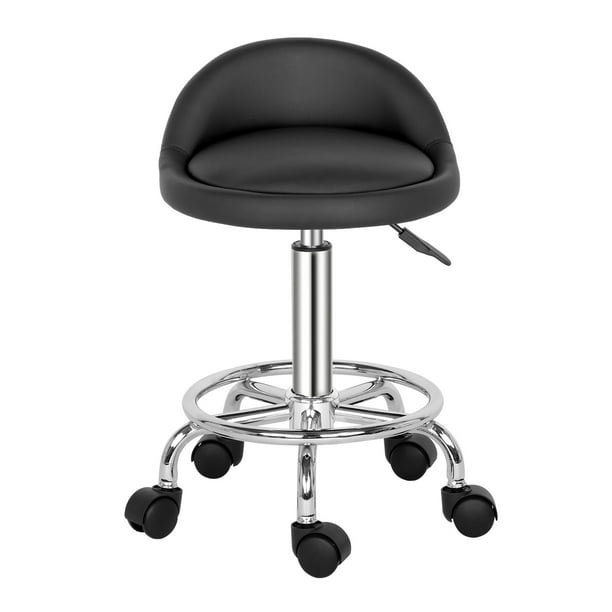 Ktaxon Rolling Stool with Back Rest, Height Adjustable Swivel Drafting ...