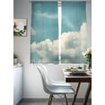 Blue Sky and White Clouds Chiffon Sheer Curtains 63 Inches Long Modern ...