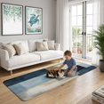 Abstract Color Stitching Washable Runner Rug 3X5 ft Gary Blue Graffiti ...