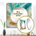 Designart "Gilded Waves Turquoise Abstraction IV" Abstract Painting ...