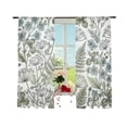 Blue Flower Sheer Curtains for Living Room Bedroom, Green Leaf Spring ...