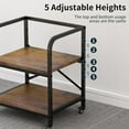 2 Tier Under Desk Printer Stand, Large Printer Table with Height ...