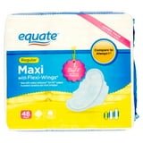 Equate Maxi Pads with Wings, Regular, Unscented, 48 Count HSA/FSA ...