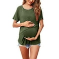 Rinsvye Womens Maternity Short Sleeve Crew Neck Solid Color ...