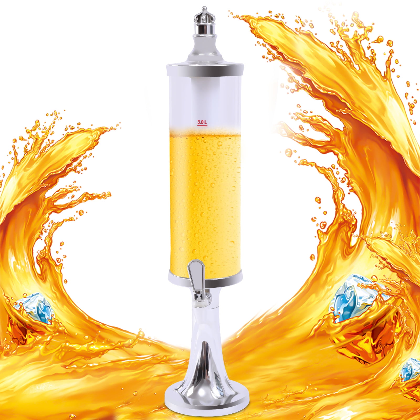 Miumaeov 3L Beer Tower Beverage Dispenser with LED Colorful Shining ...