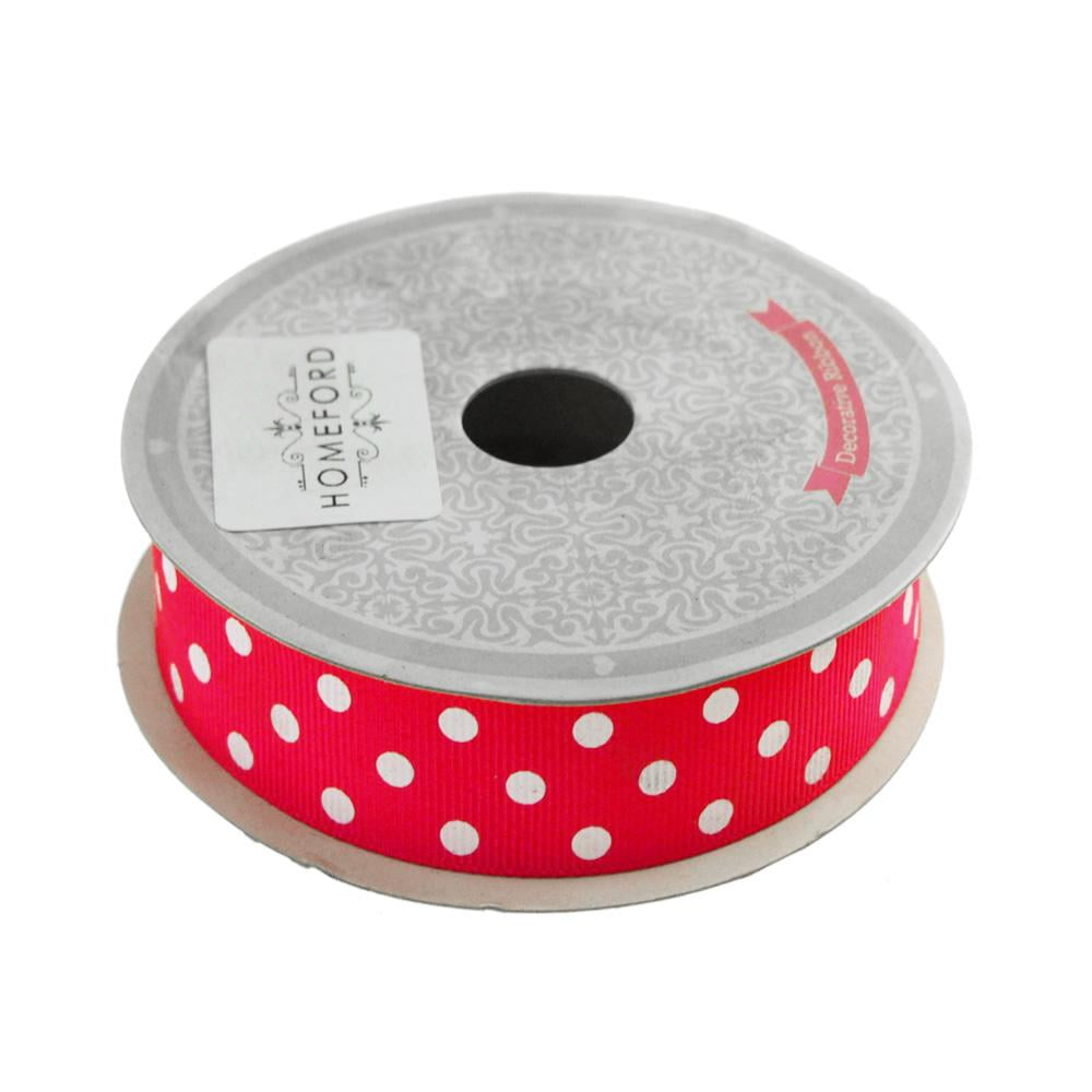 Polka Dot Grosgrain Ribbon, 7/8-Inch, 10 Yards, Red - Walmart.com
