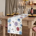 Blue Purple Red Hydrangea Burlap Cotton Table Runner 13x70 Inches Long ...