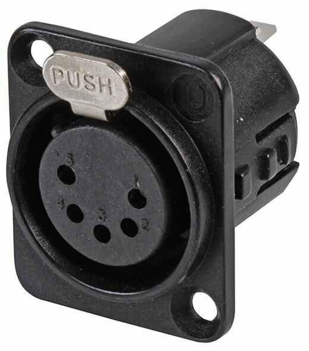 DELTRON ENCLOSURES - XLR Panel Socket, 5 Pole, Black - Walmart.com