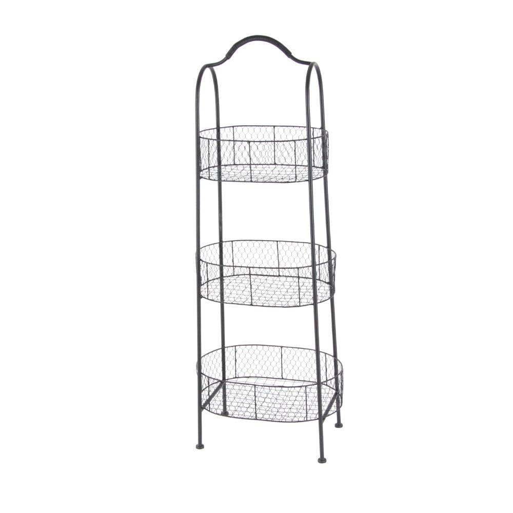 3 Tier Basket In Metal, Black - Walmart.com