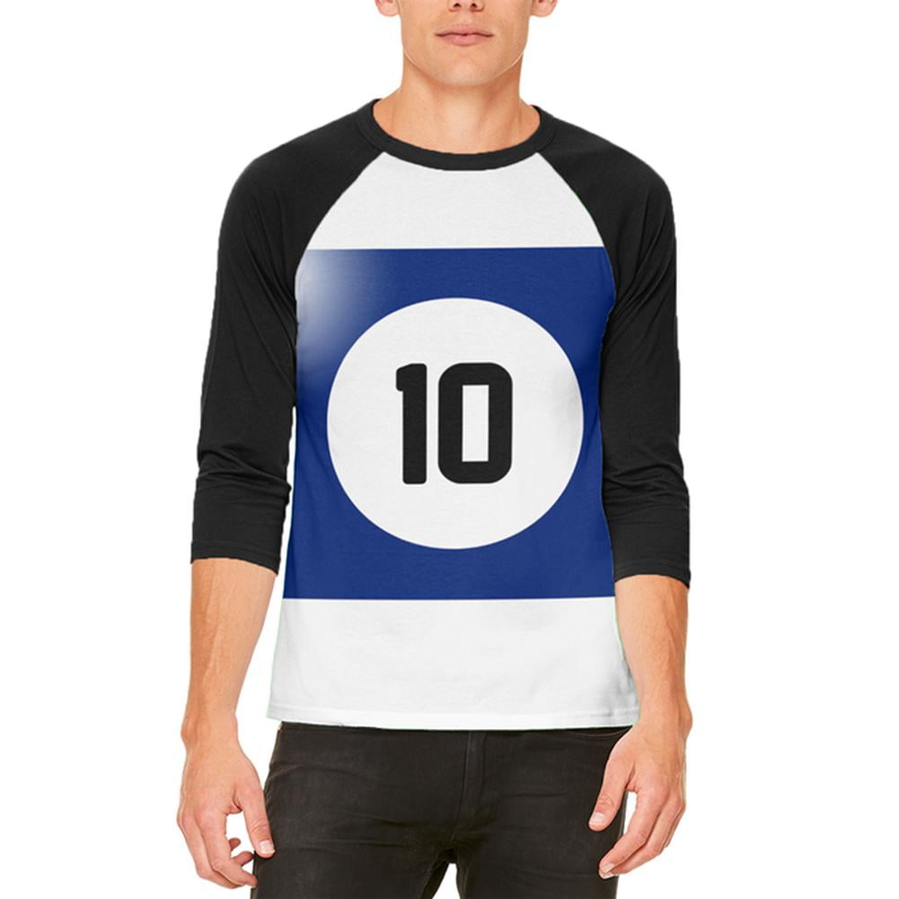 Halloween Billiard Pool Ball Ten Costume All Over Mens Raglan T Shirt ...