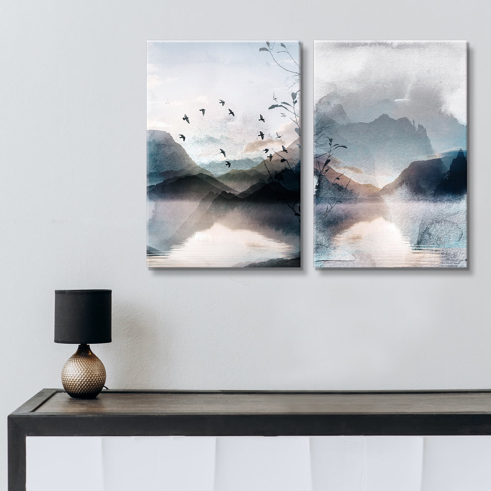 Buy ArtbyHannah 2 Pieces 16x24 inch Modern Abstract Canvas Wall Art ...