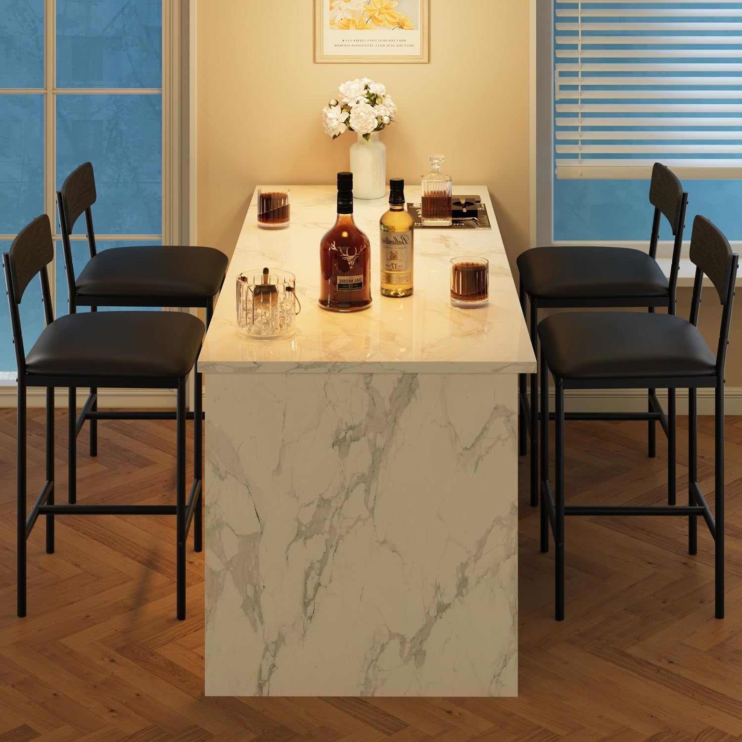 Click here for Cozony Bar Stools Barstools Set Of 2  37H Pu Uphol... prices