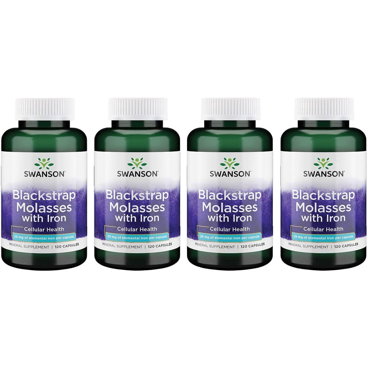 Swanson Blackstrap Molasses with Iron 29 mg 120 Caps 4 Pack - Walmart.com