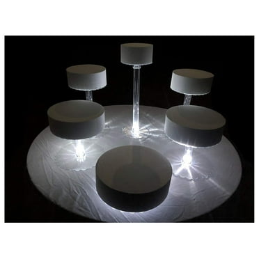 8-Tier Wedding Cake Stand Pedestal Tower with LED Lights (No Fountain ...