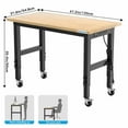 LARBANKE 48-inch Adjustable Hardwood Workbench, 2000 lbs Load Capacity ...