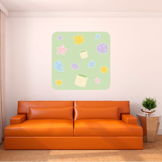 Danish Pastel Wall Decal Cute Pastel Coloured Stars and Water Drops ...