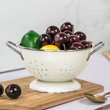 Small White Enamel Coated Fruit Bowl Colander, Vegetable Strainer ...