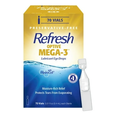 REFRESH Optive Mega-3 Lubricant Single-Use Sterile Containers Eye Drops ...