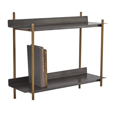 CosmoLiving by Cosmopolitan 20" x 6" 2-Tier Black Wall Shelf - Walmart.com