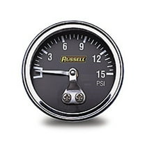 Russell Performance 100 psi fuel pressure gauge black face chrome case ...