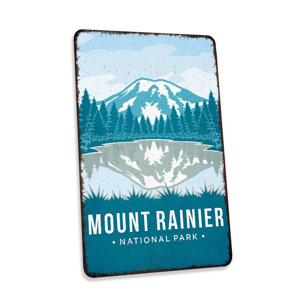 Mount Rainier National Park Sign Vintage Looking Decorative Signs Home ...