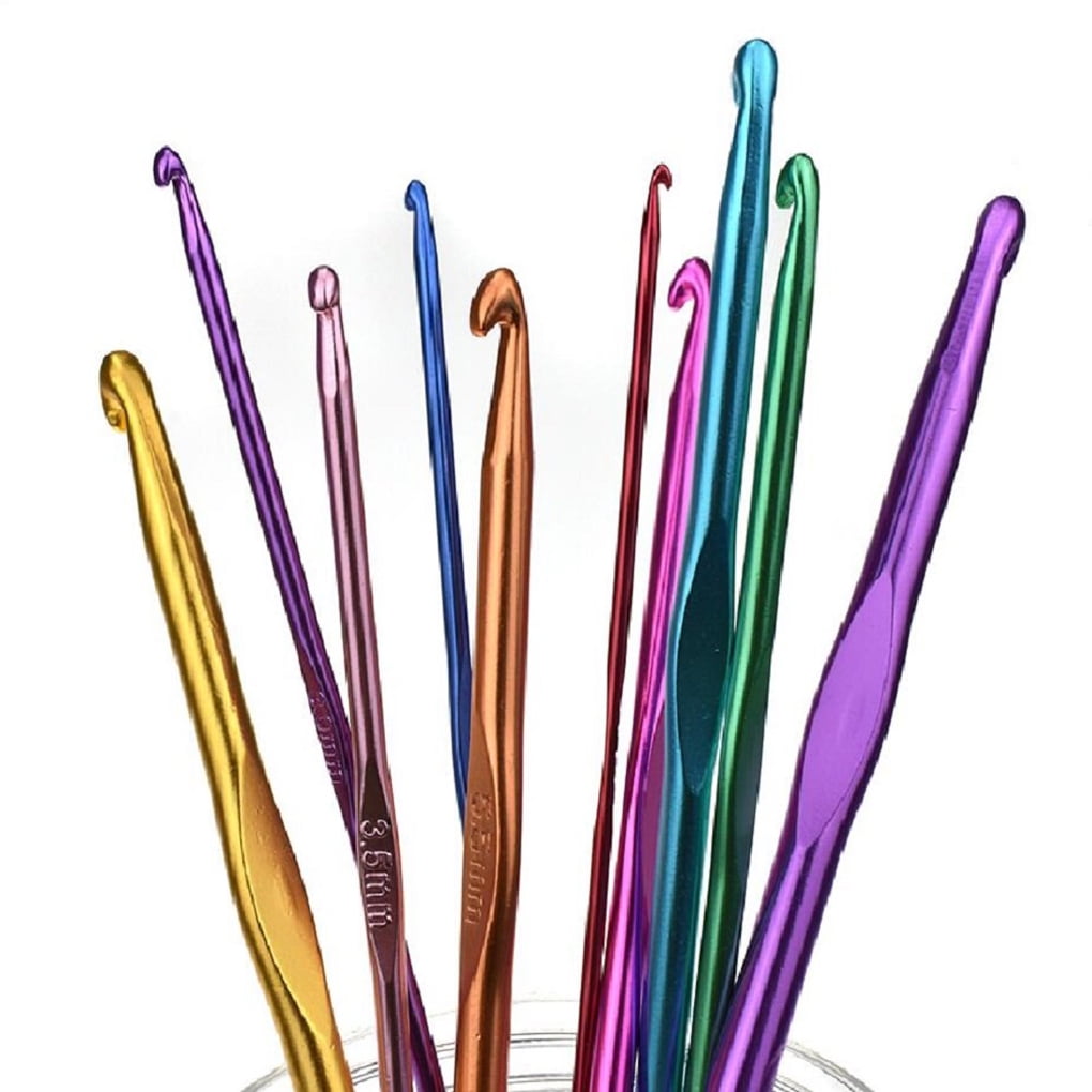 Buy JinSenHG 100pcs/set Crochet Needle Metal Knitting Hook Kit Weaving ...