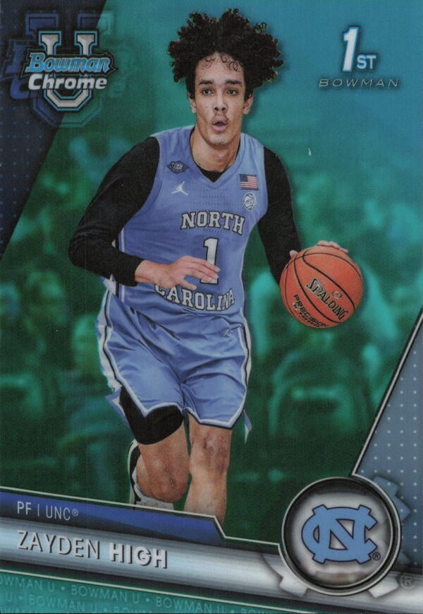 2023-24 BOWMAN UNIVERSITY CHROME REFRACTOR AQUA #93 ZAYDEN HIGH /299 ...