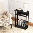 GarveeHome Narrow Side Table with Storage Shelf, 3-Tier Slim End Table ...