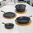 MegaChef Pre-Seasoned Cast Iron 5-Piece Kitchen Cookware Set, Dutch ...