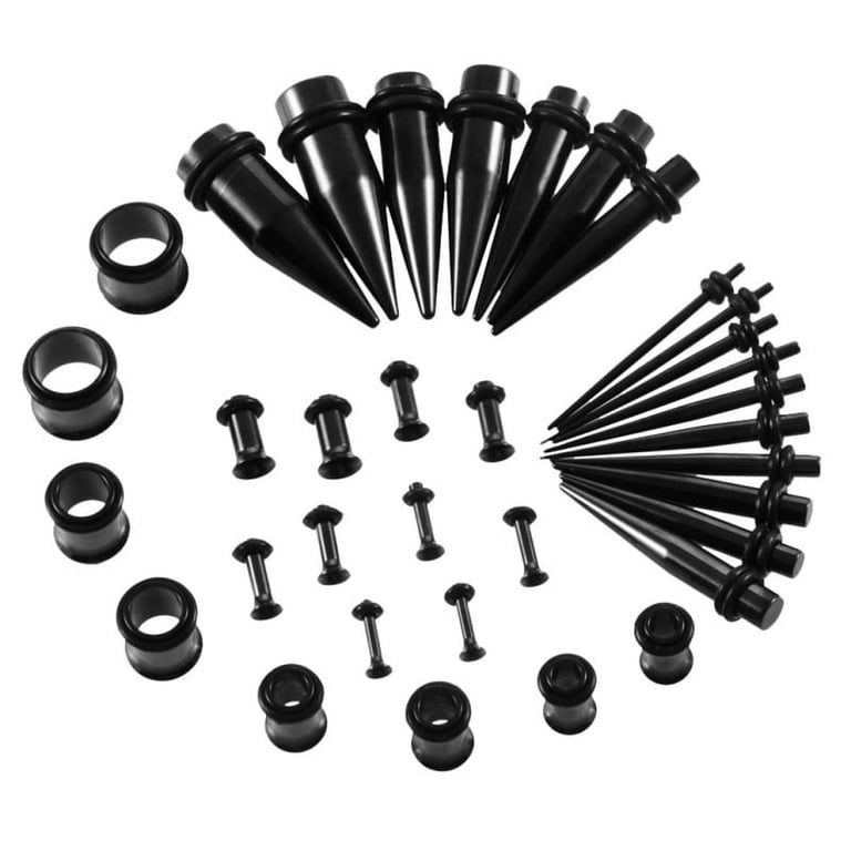 2g Ear Plugs Flexible Silicone Ear Tunnel Hider Plugs - Black, 3mm To ...