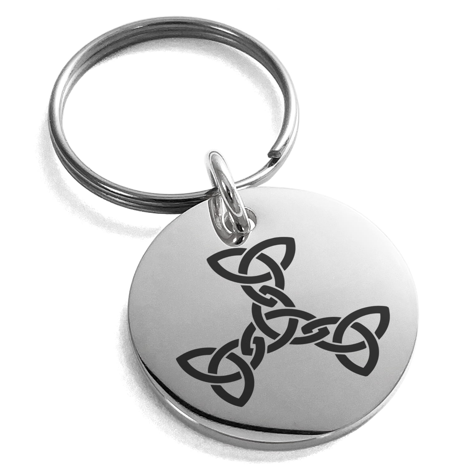 Stainless Steel Celtic Triquetra Interlaced Knot Engraved Small ...