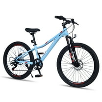 24-Inch Mountain Bike with front Suspension, Shimano 6-Speed, Blue ...