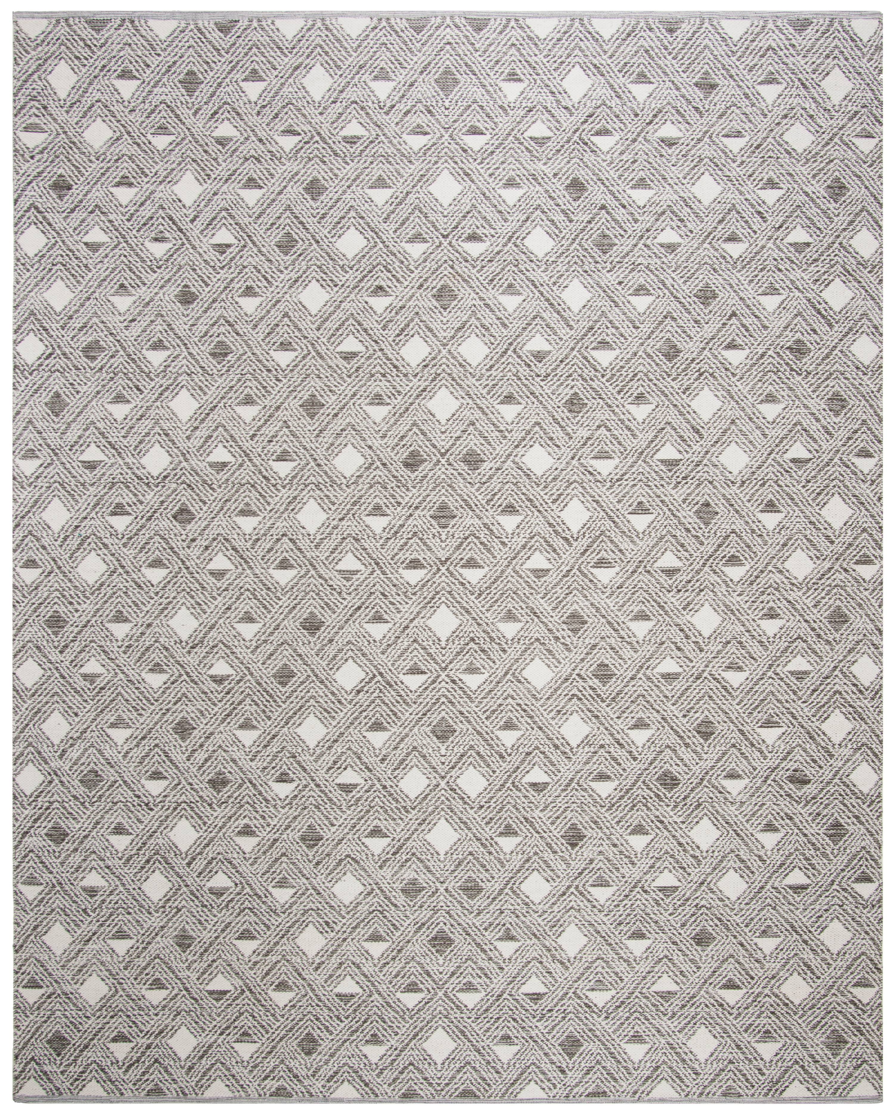 SAFAVIEH Montauk Katee Geometric Diamonds Area Rug, Charcoal/Ivory, 8 ...