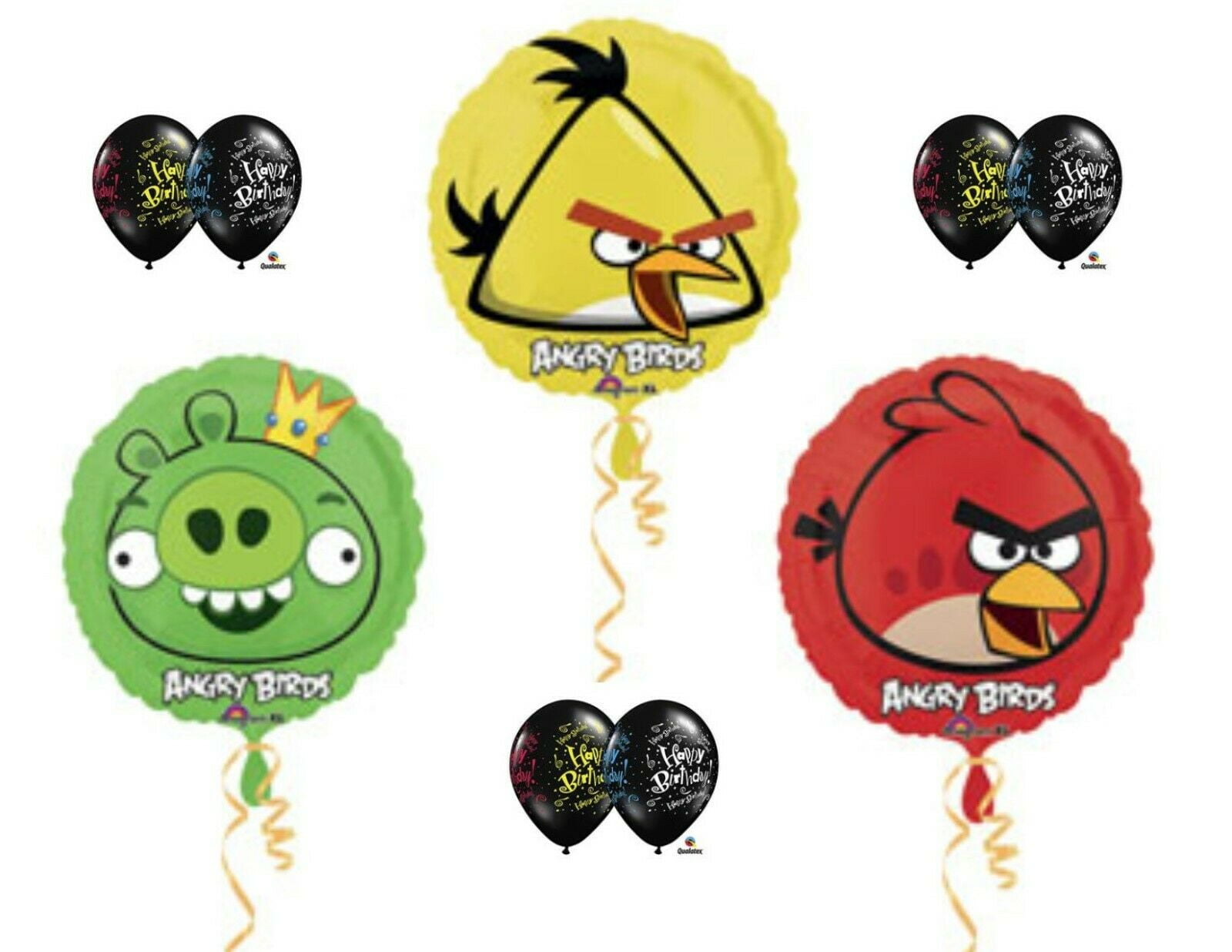 Angry Birds Party Supplies Balloons Happy Birthday - Walmart.com