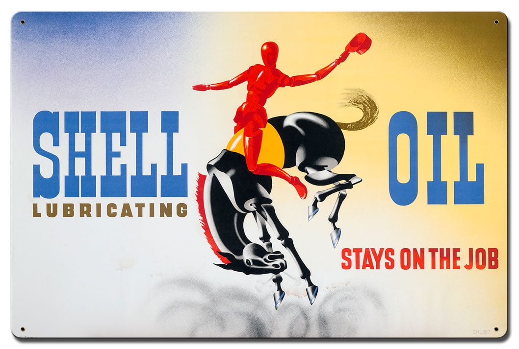 Shell Lubricating Oil Stays On The Job “Made in the USA with heavy ...