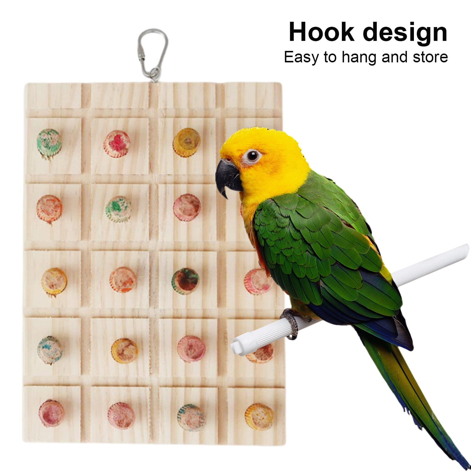 Walbest Hanging Parrot Bird Toy Interactive Plucking Board Bite ...