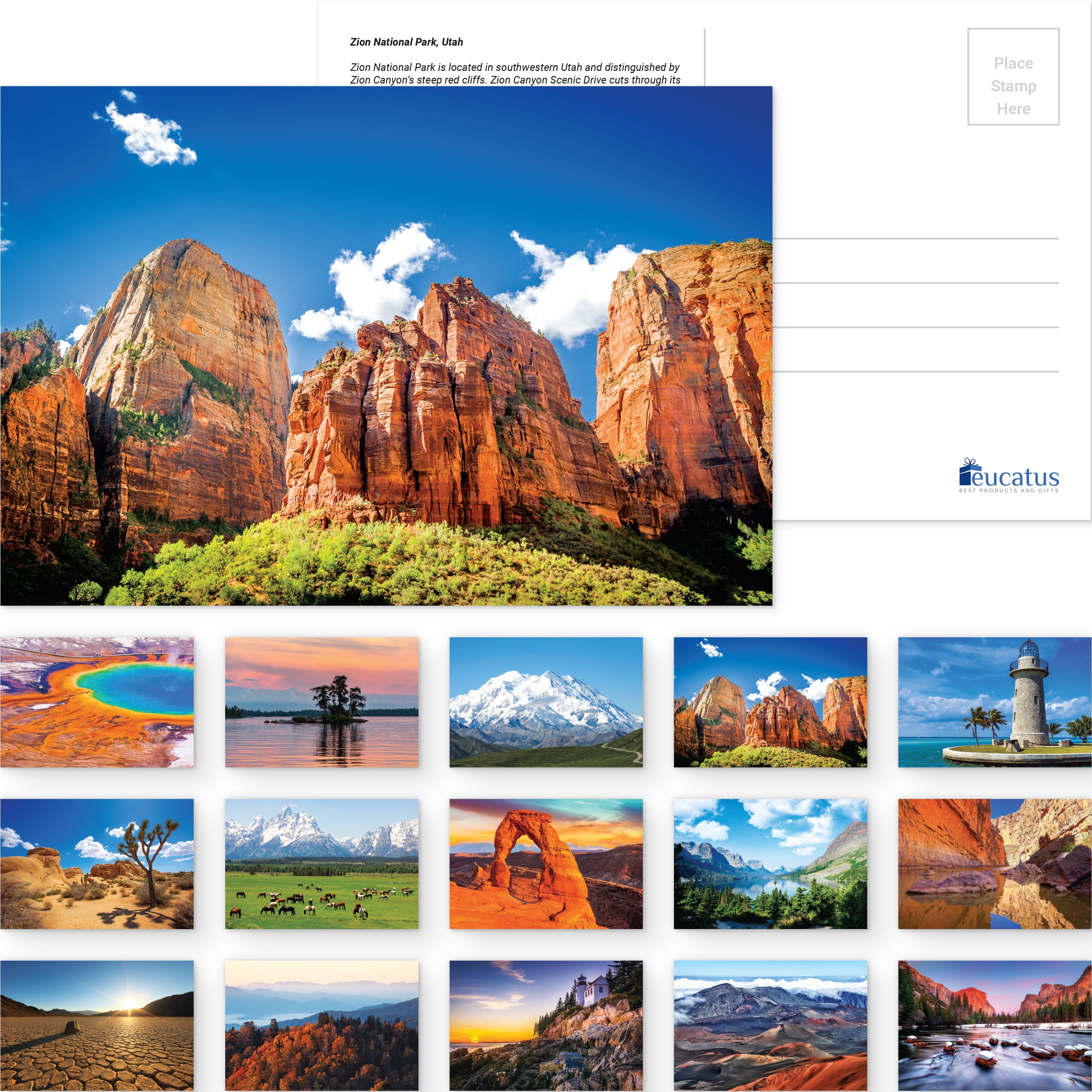 Eucatus 4x6 Matte American National Parks Nature Postcard Set, 15 Pack ...