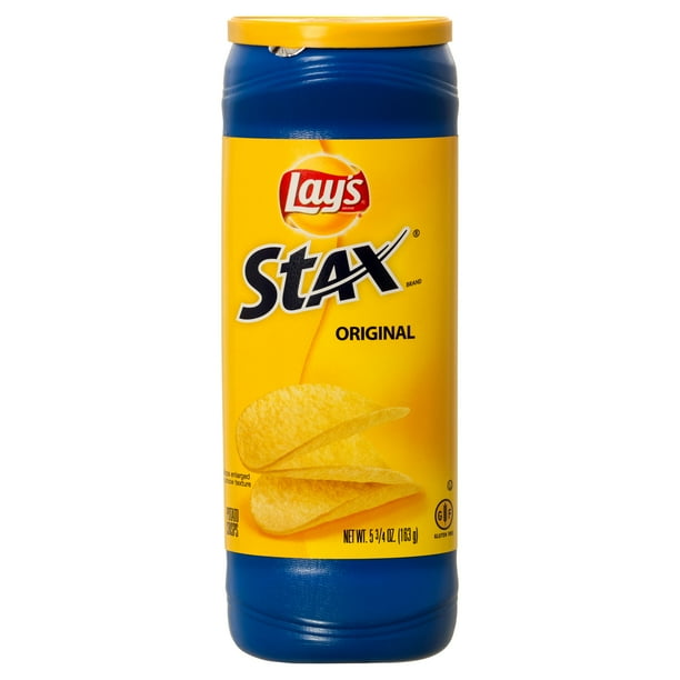 Lay's Stax Original Flavor Potato Crisps 5.5 oz. Can - Walmart.com