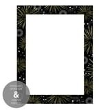 Happy New Year Holiday Letterhead / 50 Sheets / 8.5" x 11" Black Faux ...