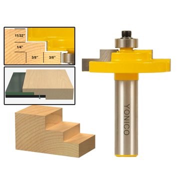 Yonico Large Rabbet Router Bit Set - 1" Height - 1/2" Shank - 14706 ...