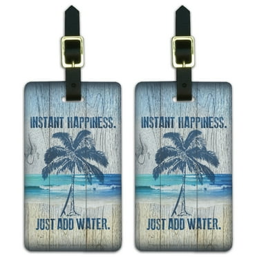 Palm Trees And Sunset Purple Beach Tropical Ocean Luggage Tags ID, Set ...