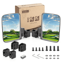 10L0L Golf Cart Rear View Mirrors, Extra Wide, Adjustable & Rotatable ...