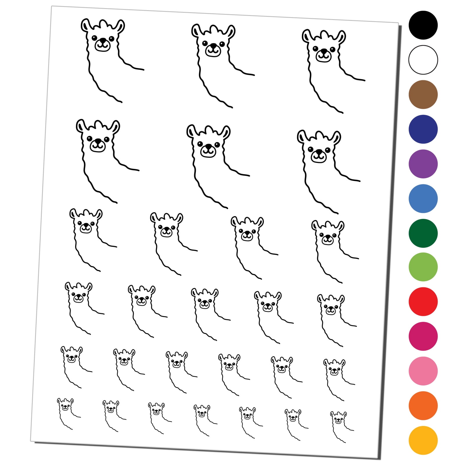 Peeking Llama Water Resistant Temporary Tattoo Set Fake Body Art ...