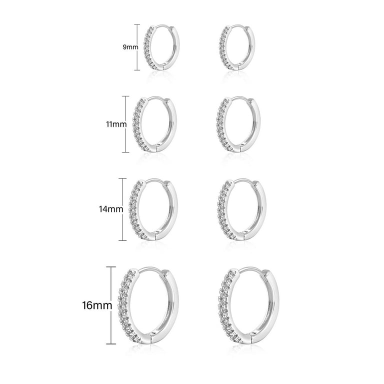 Sterling silver small hoop earrings set store