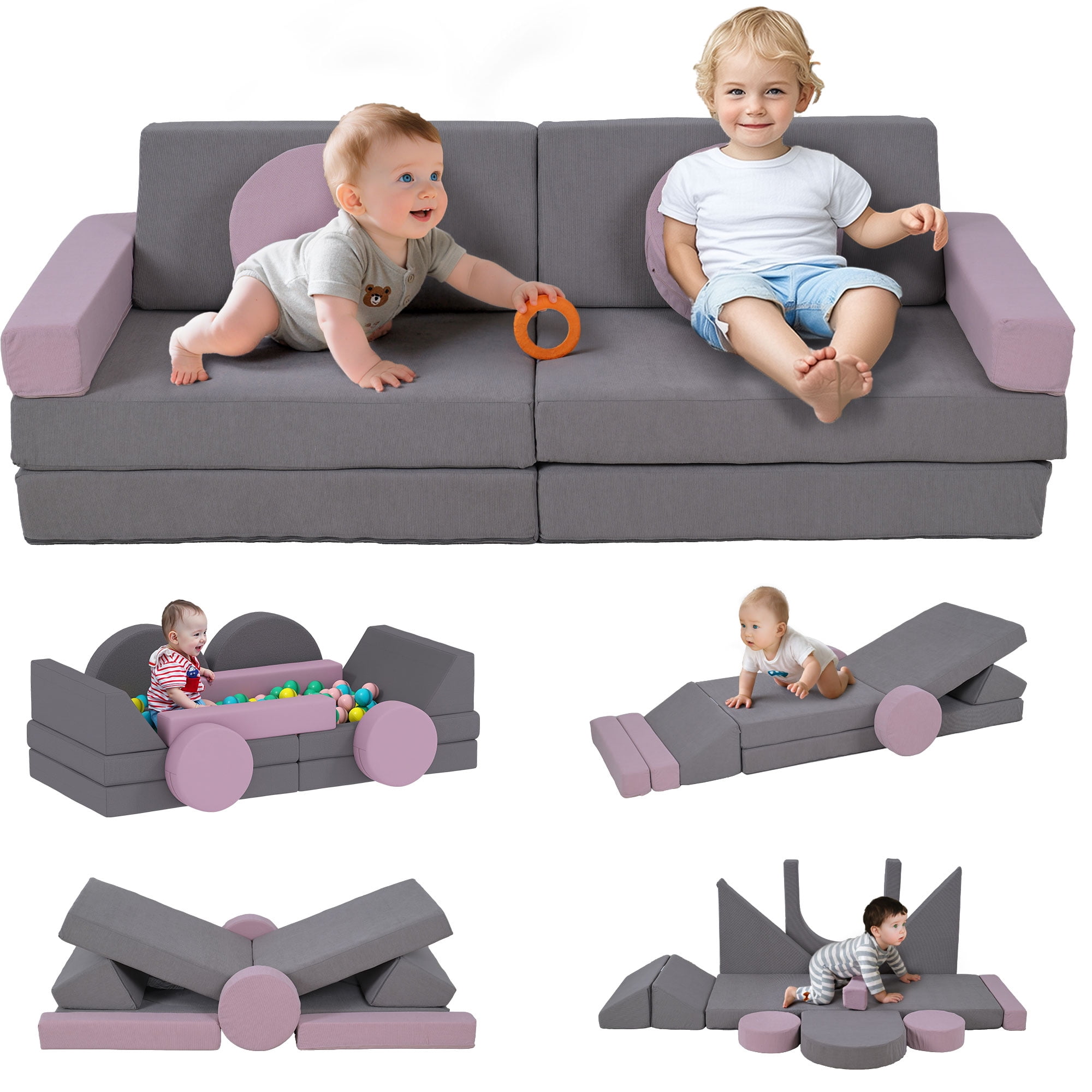 Click here for Qaba 12-Piece Modular Kids Play Couch Building For... prices
