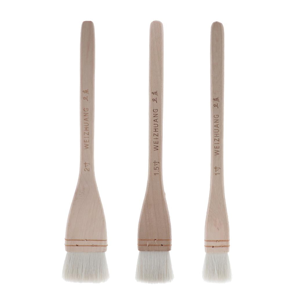 3x Wool Hair Paint Brushes Watercolor Chinese Painting Scrubbing Art ...