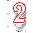 Party Central Numeral 2 Birthday Party Candles - 3" - White and Red ...