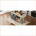 Kitchen Islands with 74.5” Extendable Dining Table, Storage Cart ...