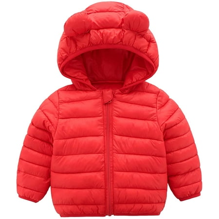 Winter Coats for Kids with Hoods (Padded) Light Puffer Jacket for Baby Boys Girls, Infants ...