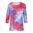3/4 Length Sleeve Womens Tops 2026 Floral Print Vintage Fashion Casual ...